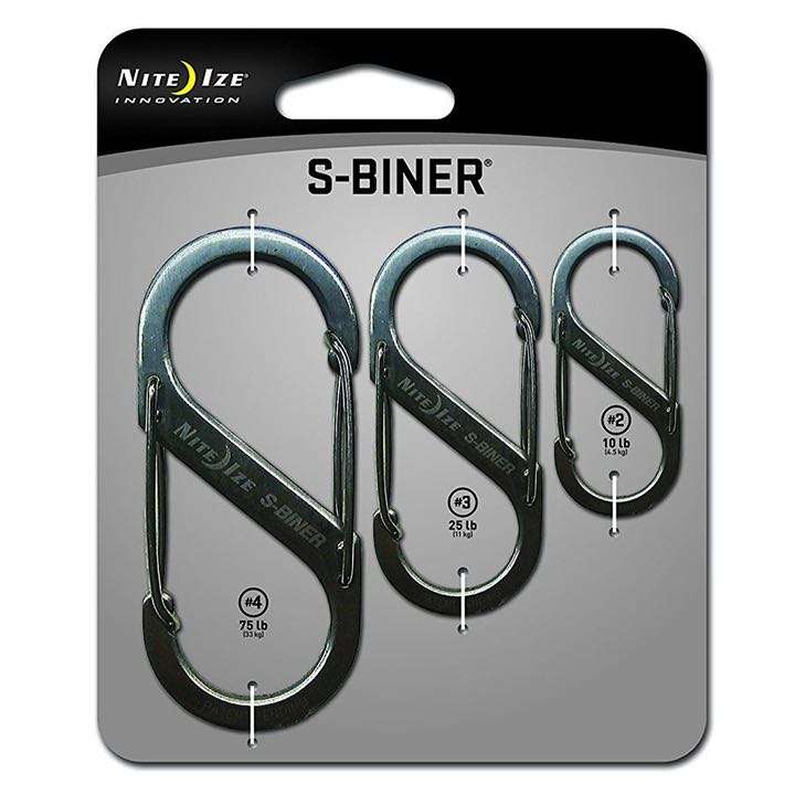 Nite Ize S-Biner Set, Stainless Steel, 3-Pack - Adventure Pro Zone