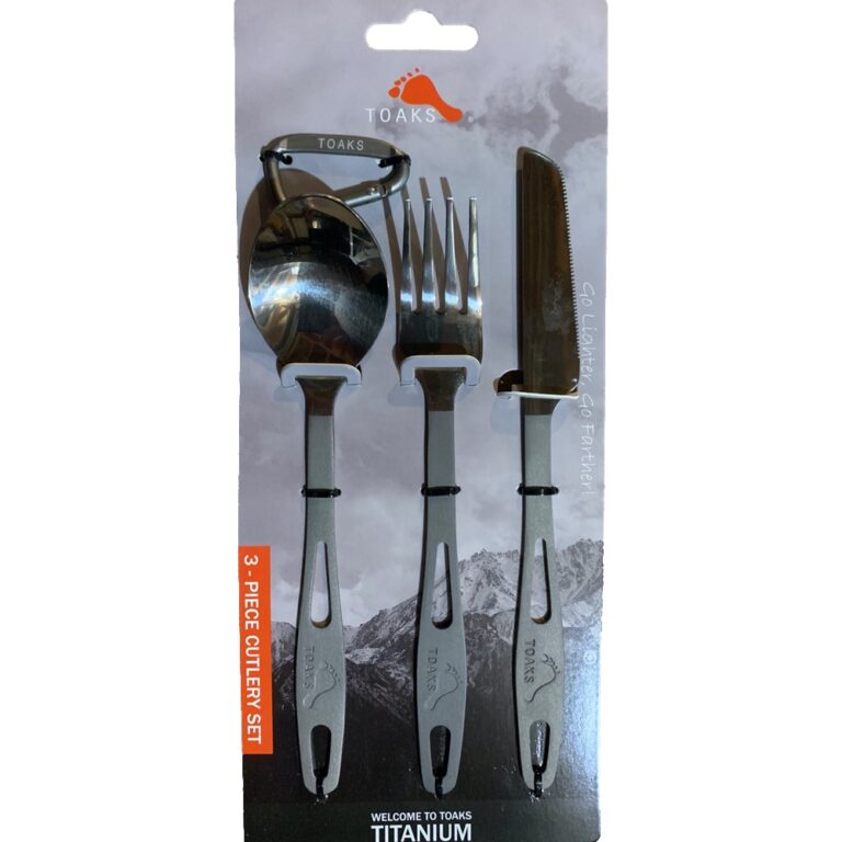 TOAKS Titanium Cutlery Set, 3-Pieces - Adventure Pro Zone