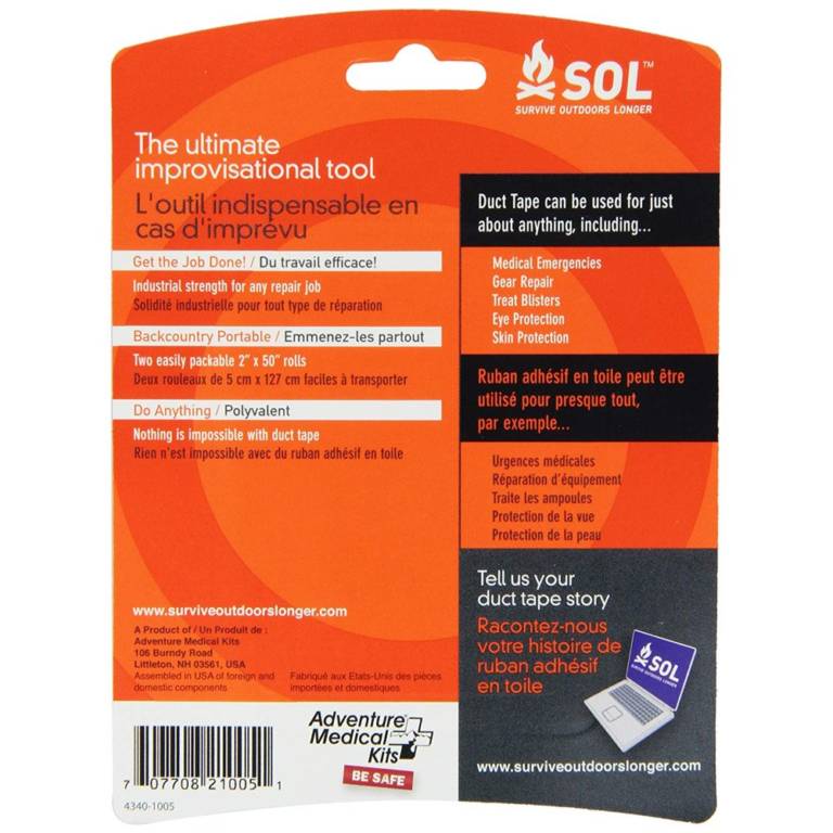 SOL Duct Tape, 2 x 50 inch Rolls - Adventure Pro Zone