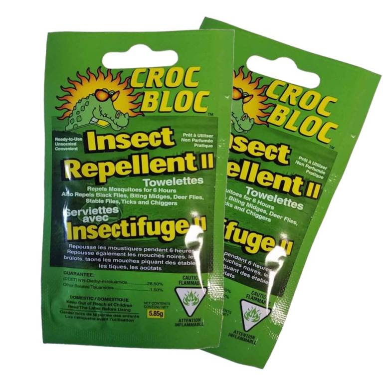 Croc Bloc Insect Repellent Towelettes, 2-Pack - Adventure Pro Zone